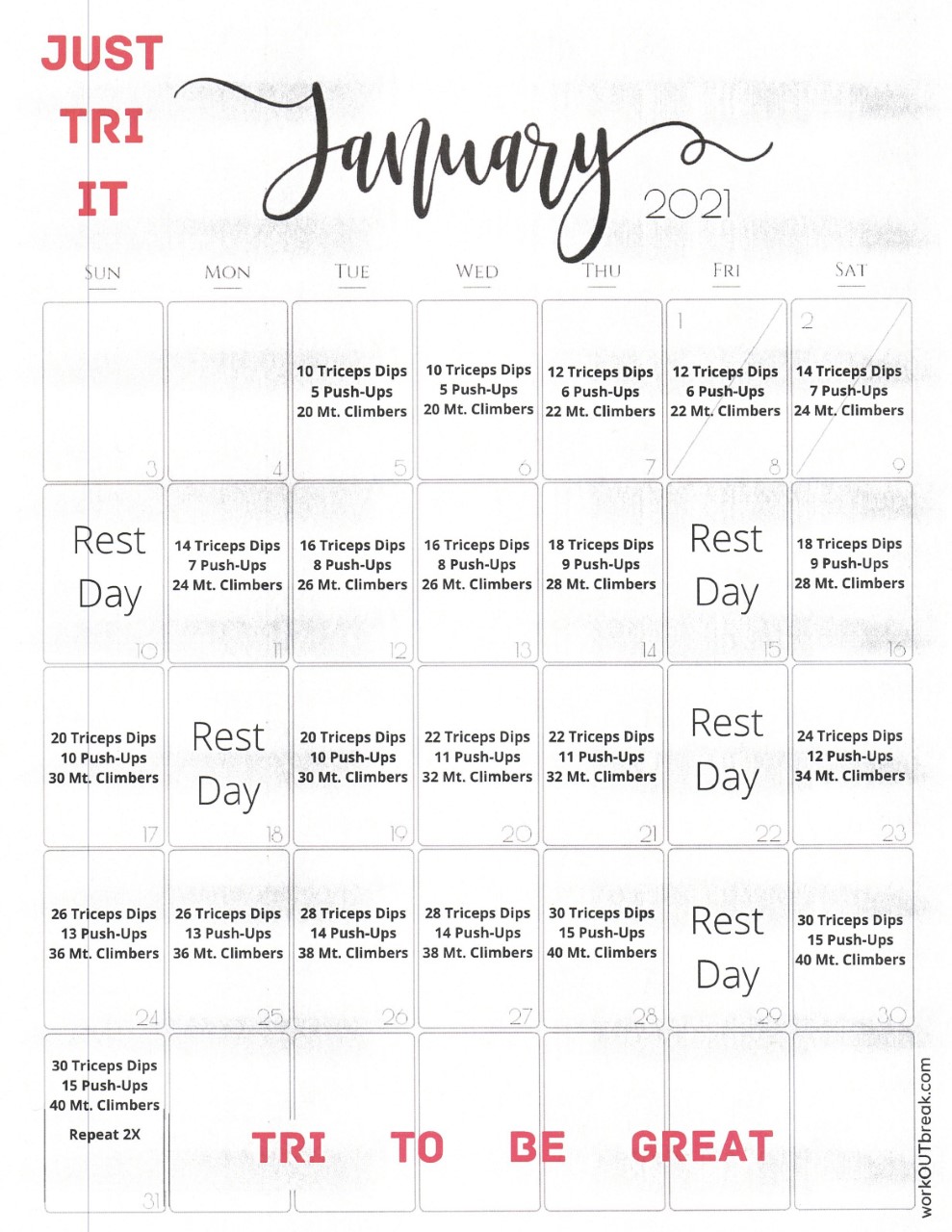 January Challenge – workOUTbreak with Melissa