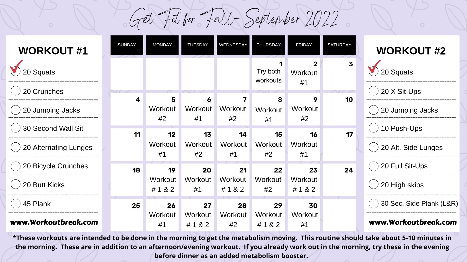 September Challenge – workOUTbreak with Melissa